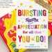 Editable Bursting Appreciation Printable Gift Tag, Star Staff Teacher ...