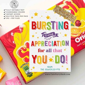 Editable Bursting Appreciation Printable Gift Tag, Star Staff Teacher ...