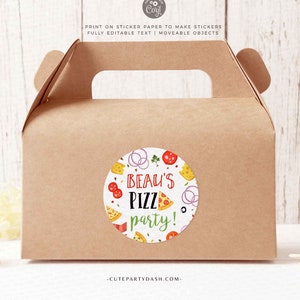 Pizza Party Food Cards, Editable Birthday Party Decoration, Printable ...