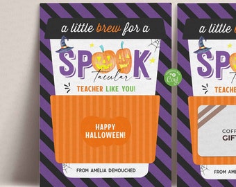 Teacher Gift Card Coffee - Etsy