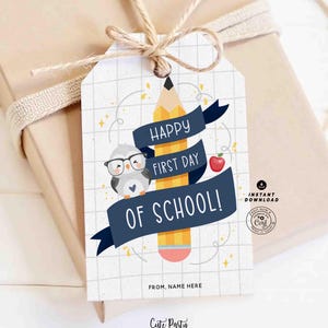 EDITABLE Welcome Back to School Gift Tag Printable INSTANT DOWNLOAD ...