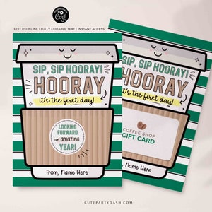 Sip Sip Hooray It's the First Day Gift Card Holder - Etsy