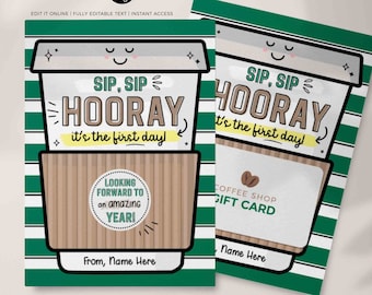 PRINTABLE Sip Sip Hooray It's the First Day of School - Etsy