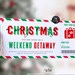 Christmas Weekend Getaway Voucher Template, Surprise Trip Gift Ticket ...