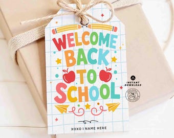 EDITABLE Welcome Back to School Gift Tag, First Day of School, Teacher ...