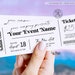 EDITABLE Printable Event Ticket, Concert Event Fake Ticket, School ...