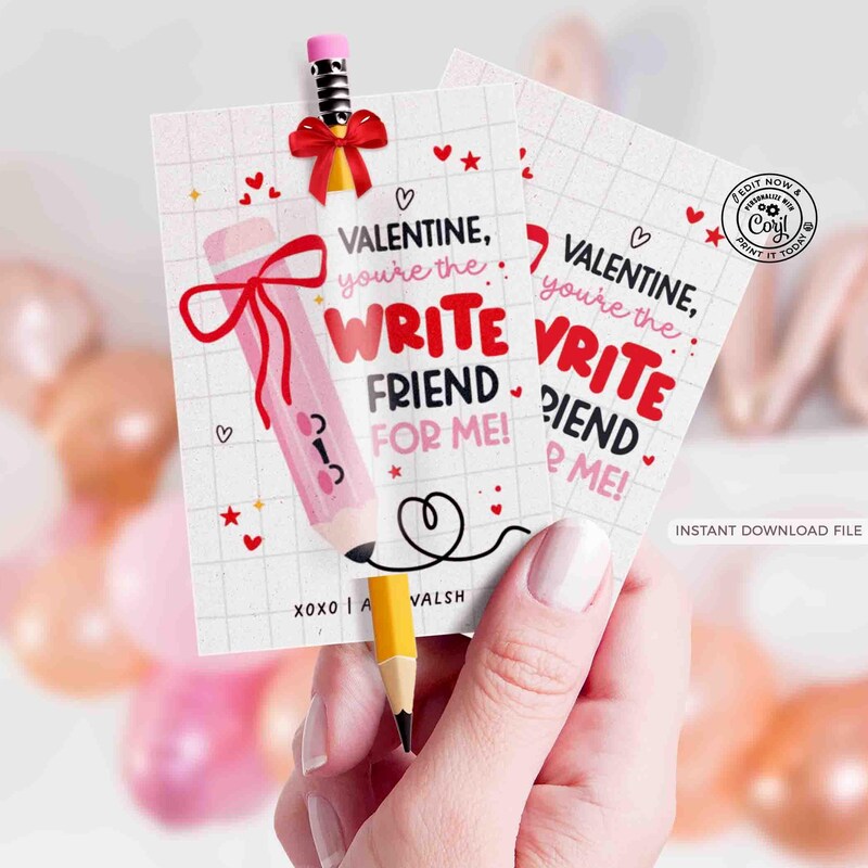 Valentine Pencils - Etsy