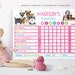 Editable Puppy Dog Reward Chart for Girls, Printable Puppy Incentive ...