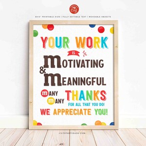 Staff Appreciation Sign Printable INSTANT DOWNLOAD Editable Employee ...