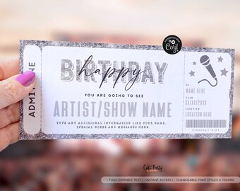Editable Concert Ticket Template Editable Ticket DIY - Etsy