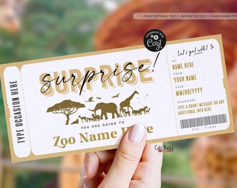 Zoo Pass Template - Etsy