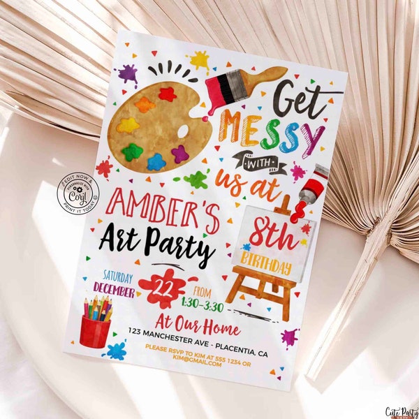 Art Party Invitation - Etsy