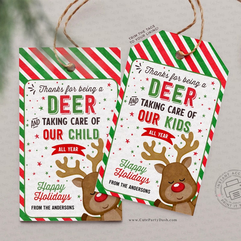 Teacher Christmas Tags - Etsy