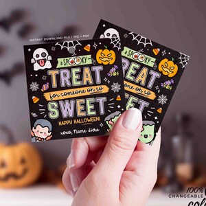 EDITABLE Halloween A Little Treat for Someone Sweet Gift Tag Teacher ...