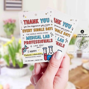 Lab Week Gift Tags Printable INSTANT DOWNLOAD Editable Lab Week ...