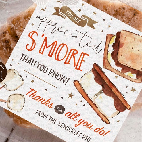 Editable S'more Appreciation Gift Tag Teacher Staff - Etsy
