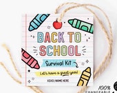 Back to School Survival Kit Gift Tag INSTANT DOWNLOAD - Etsy