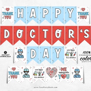 Happy Doctor's Day Sign Printable INSTANT DOWNLOAD Editable National ...