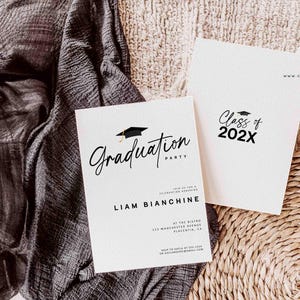 Graduation Party Invitation Printable EDITABLE Printable Minimalist ...