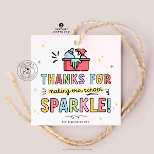 Custodian Appreciation Gift Tag: School Janitor Thank You (INSTANT ...