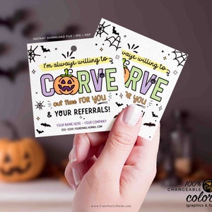 Halloween Realtor Referral Tag: Pumpkin Carve Out Time (digital ...