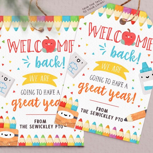 First Day of School Gift Tags PTA PTO Classroom Editable - Etsy