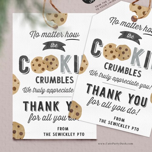 Valentine's Day Tag No Matter How the Cookie Crumbles - Etsy