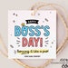 Editable Boss's Day Gift Tag: Printable Thank You Card (instant ...