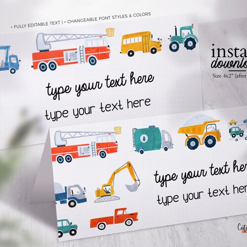 Editable Transportation Birthday Wall Banner Printable Truck | Etsy