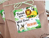 INSTANT DOWNLOAD EDITABLE Jungle Safari Birthday Favor Tags - Etsy