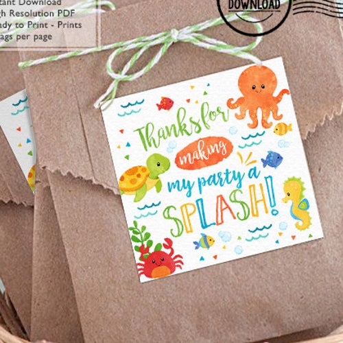 Under the Sea Birthday Party Stickers or Favor Tags Sea - Etsy