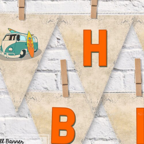 INSTANT DOWNLOAD EDITABLE Surf Birthday Wall Banner Summer - Etsy