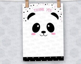 Thank You Card Panda - Etsy