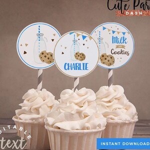 INSTANT DOWNLOAD, EDITABLE Milk and Cookies Birthday Welcome Sign Milk ...