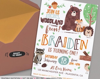 Woodland invitation | Etsy