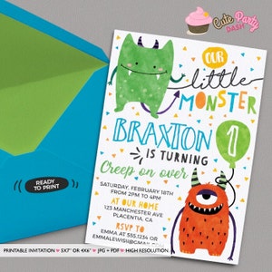 INSTANT DOWNLOAD - EDITABLE Little Monster Birthday Decorations ...