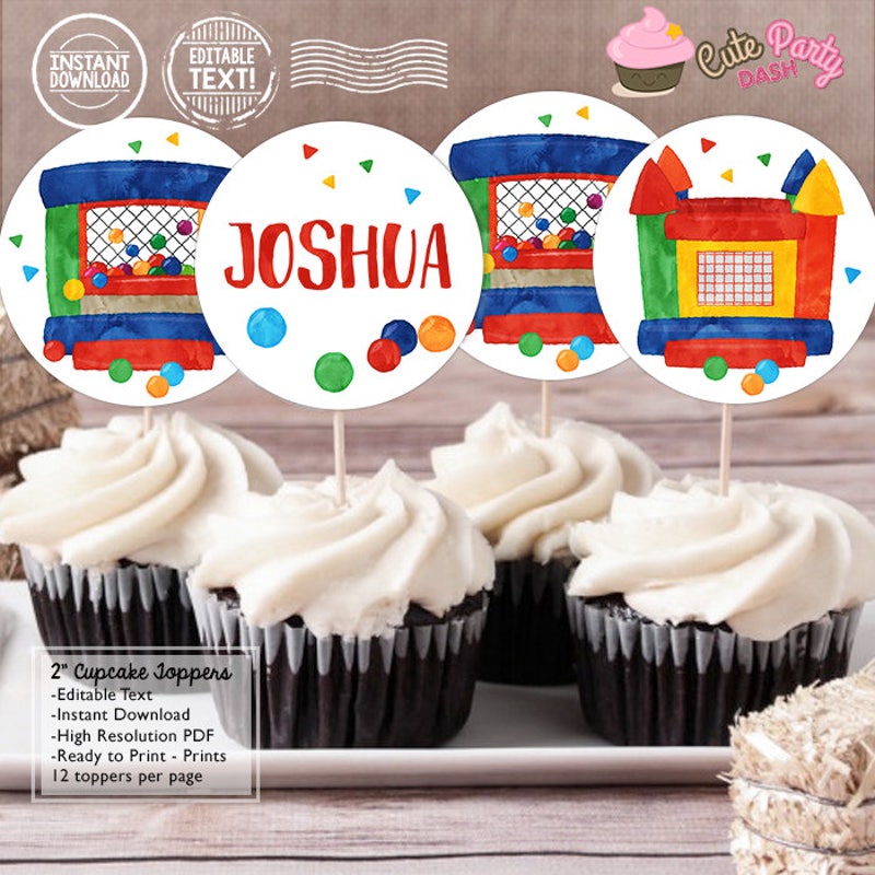 Trampoline Cupcake Toppers - Etsy