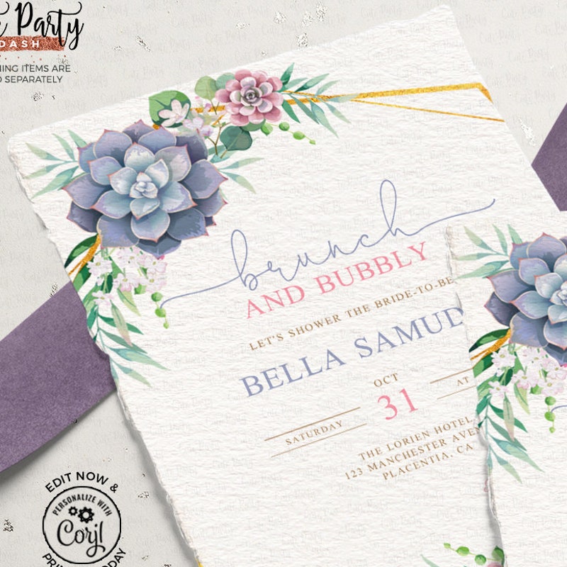 Succulent Invitation - Etsy