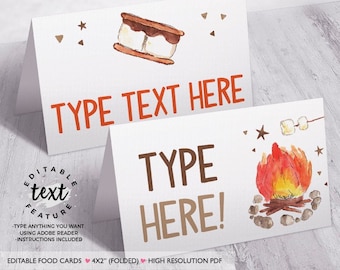 S'more Birthday Party Printable Decorations for Camping Birthday Decor ...