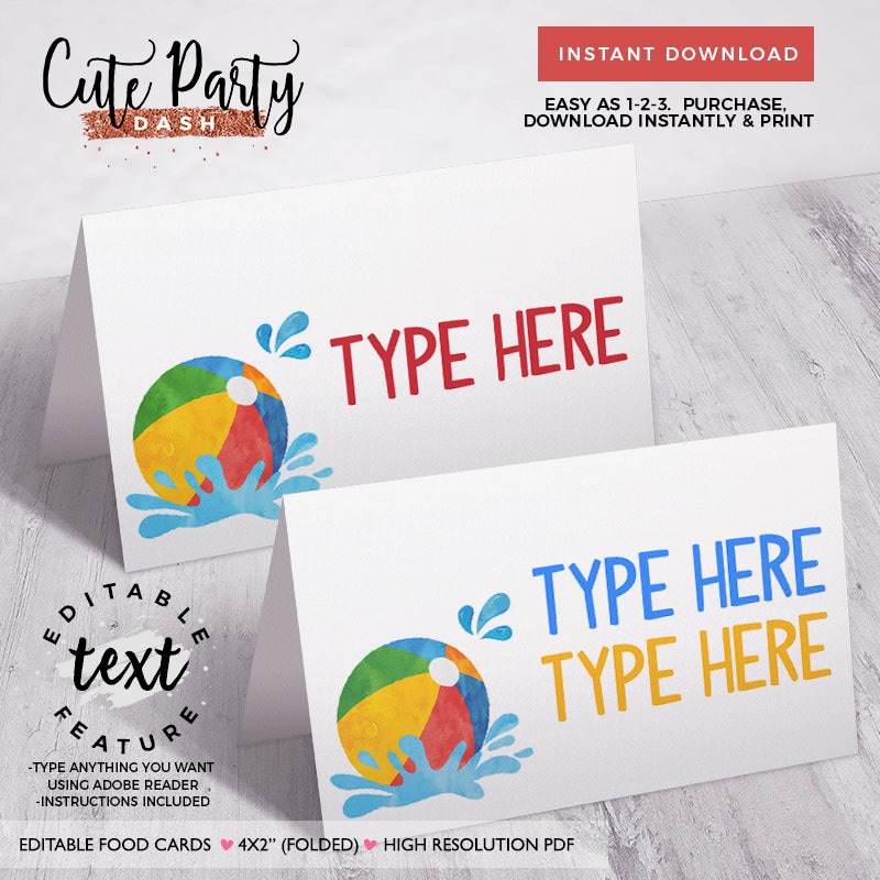 Beach Food Labels - Etsy