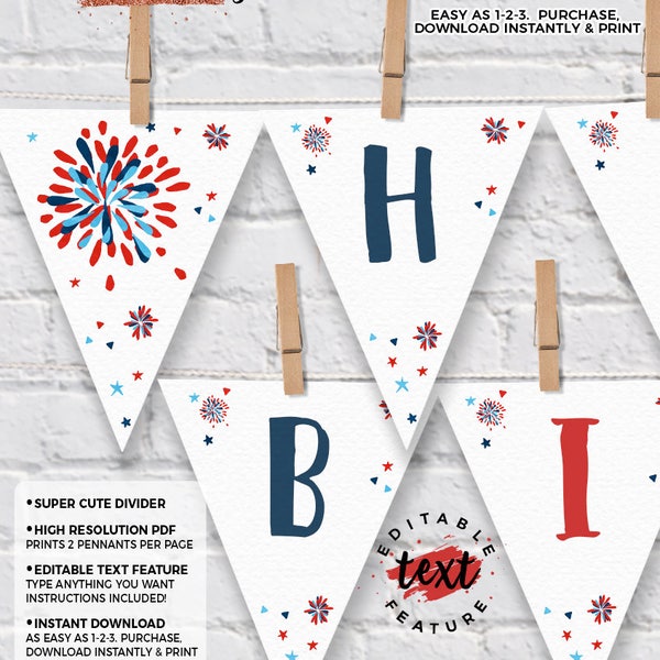 4th of July Bunting - Etsy