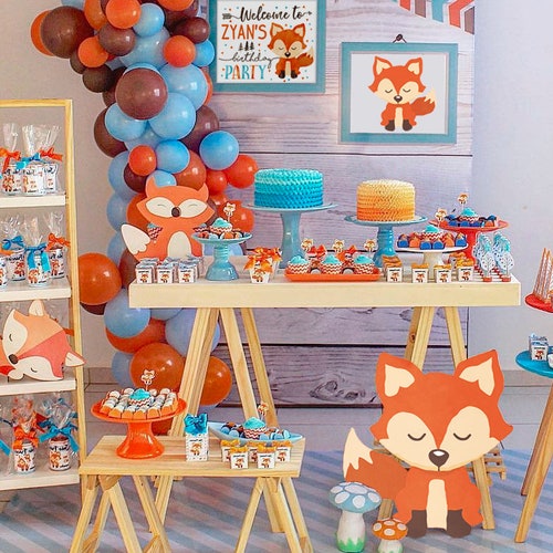 EDITABLE Fox Woodland First Birthday Chalkboard Sign 1st - Etsy