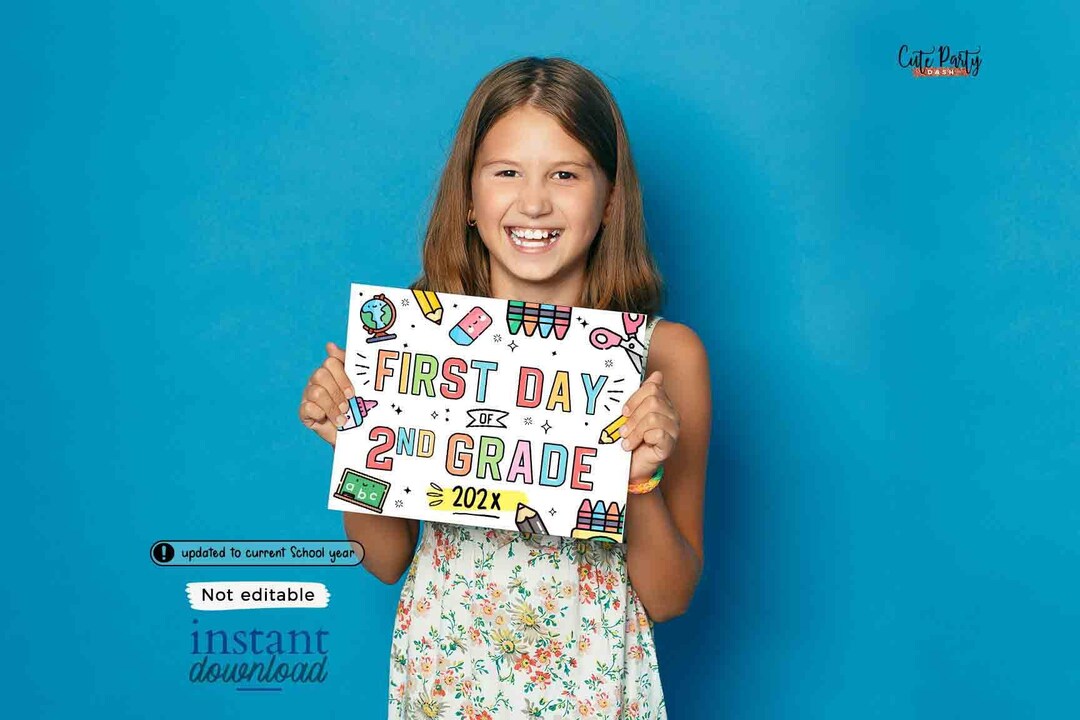 2024 First Day of School Sign INSTANT DOWNLOAD Back to School 1st Day ...