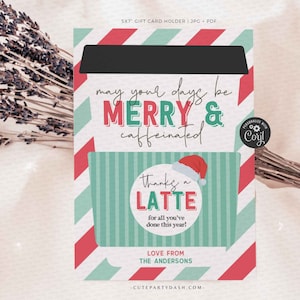 Editable May Your Days Be Merry & Caffeinated Christmas Holiday Coffee ...