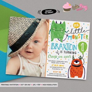 INSTANT DOWNLOAD - EDITABLE Little Monster Birthday Decorations ...