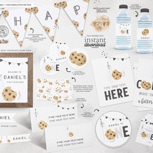 Minimal Milk and Cookies Birthday Party Signs, INSTANT DOWNLOAD ...
