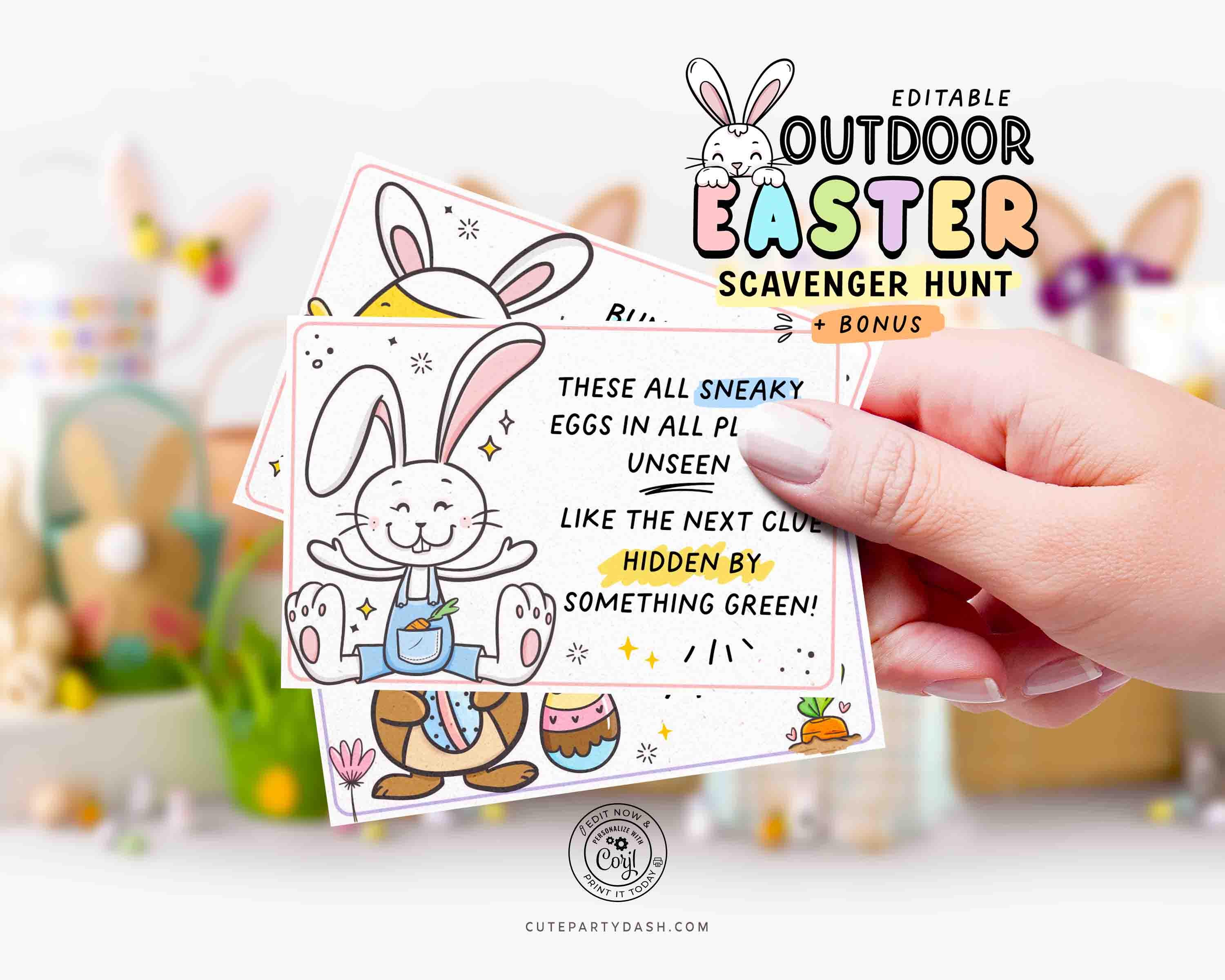 Editable Easter Egg Hunt Clues: Outdoor Scavenger Game (instant ...