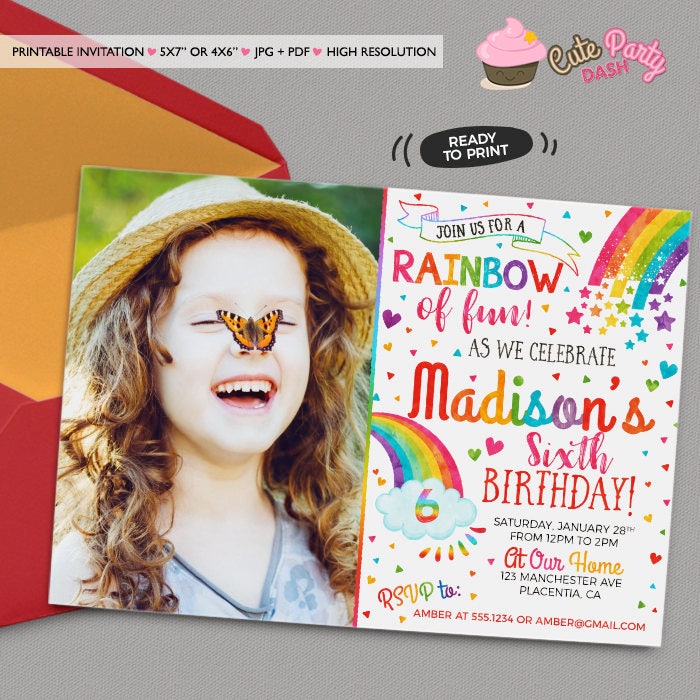 INSTANT DOWNLOAD Editable Colorful Rainbow birthday decor | Etsy