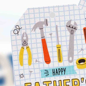 Happy Father's Day Gift Tag Printable Card Toolbox Editable Fathers Day ...