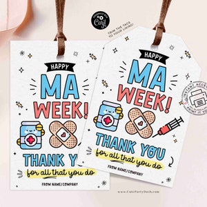 Medical Assistant Week Gift Tag: Editable Appreciation Label (instant ...